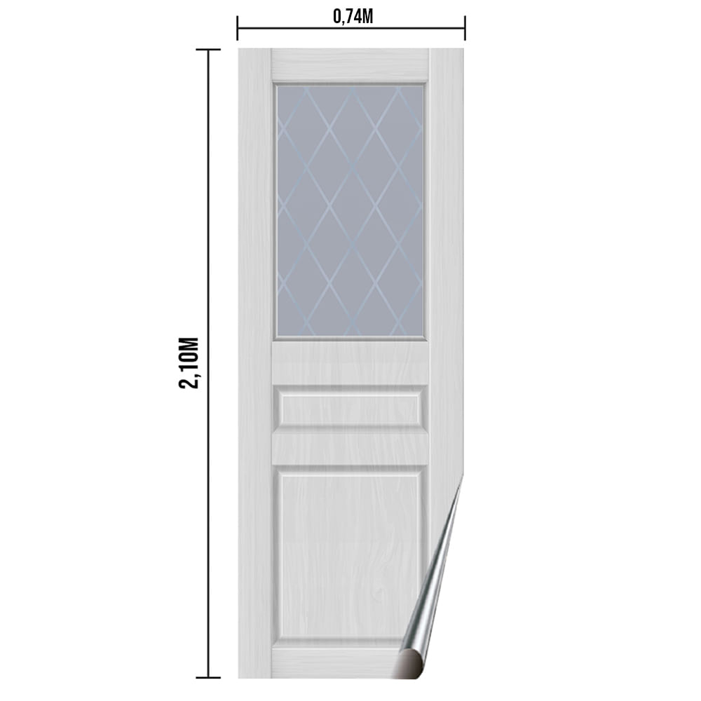 Adesivo para Porta de Madeira com Estampa Filete de Visor 210 x 74 cm ...